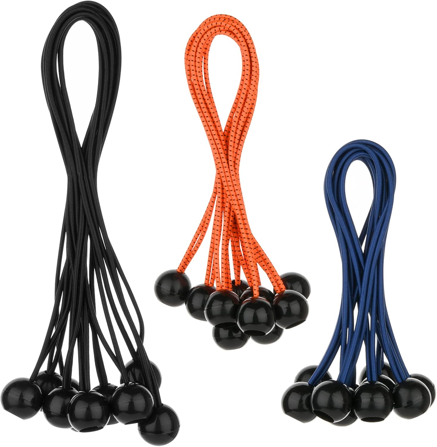 30 PCS Bungee Cords with Balls, Black Bungee Ball Cords Heavy Duty Tie ...