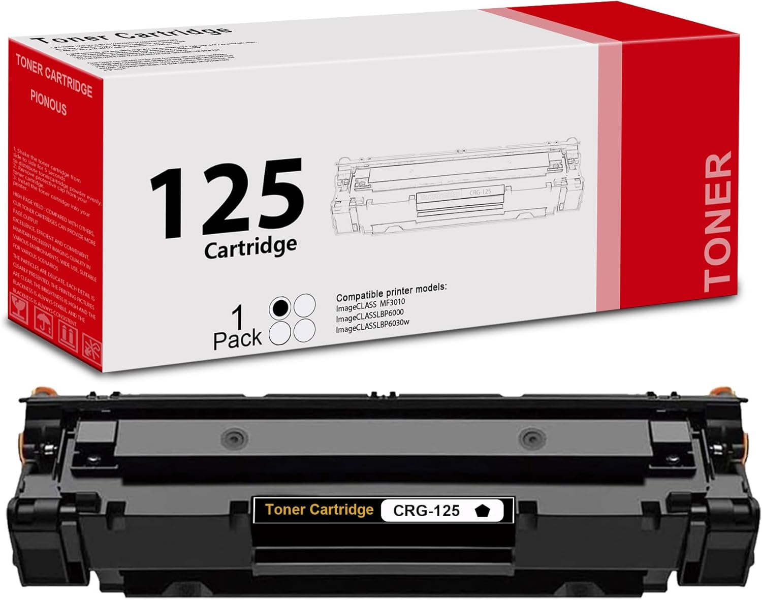 PIONOUS CRG125 3484B001 125 CRG-125 Toner Cartridge Replacement for ...