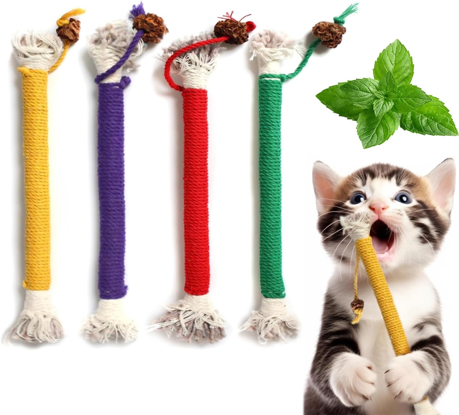 YANGCHUN Cat Toy Chew Rope, Interactive Catnip Toy for Indoor Cats, Cat ...