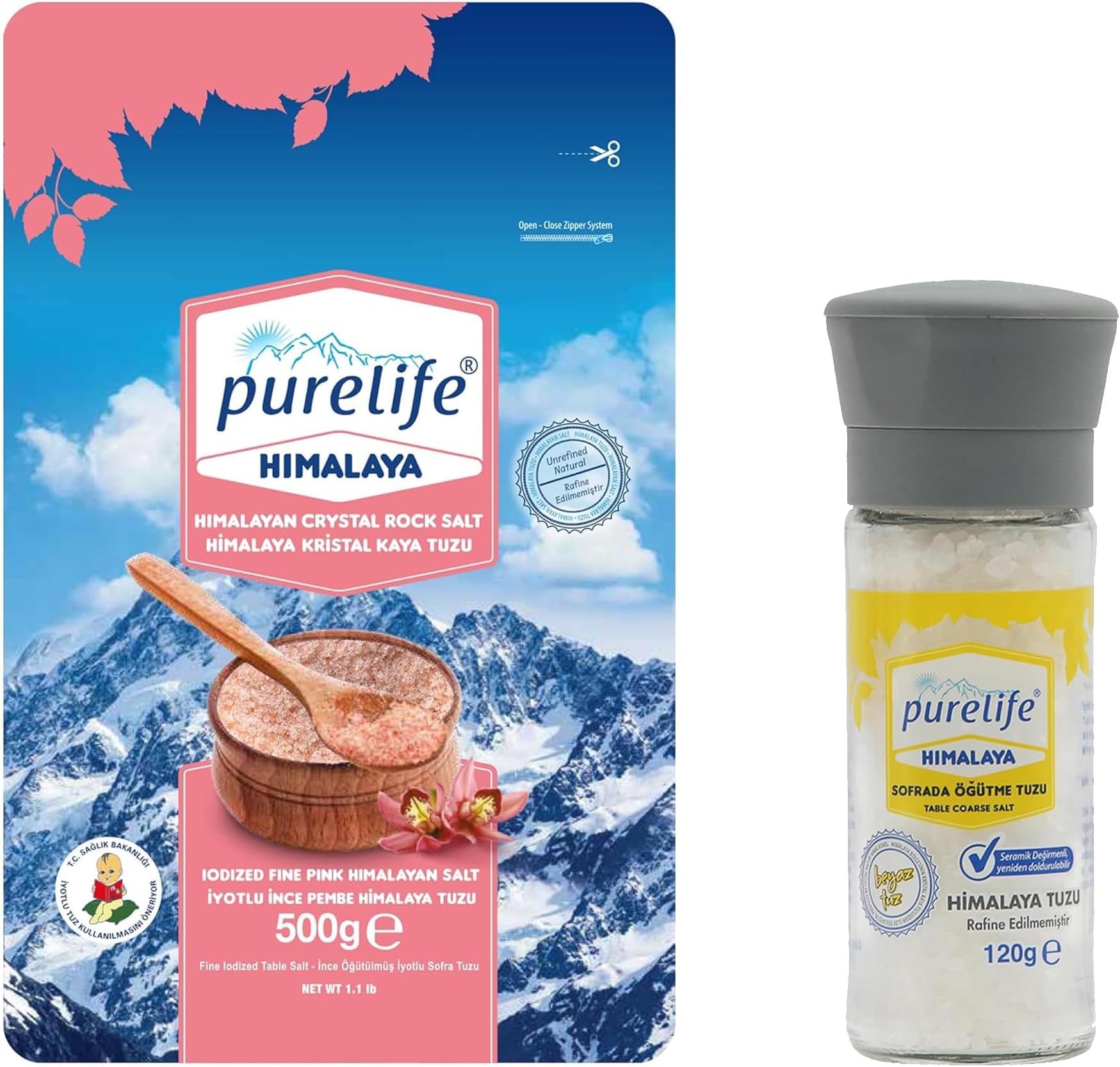 Amazon.com : Purelife Himalayan Salt Iodized Pink Fine Natural Kosher ...