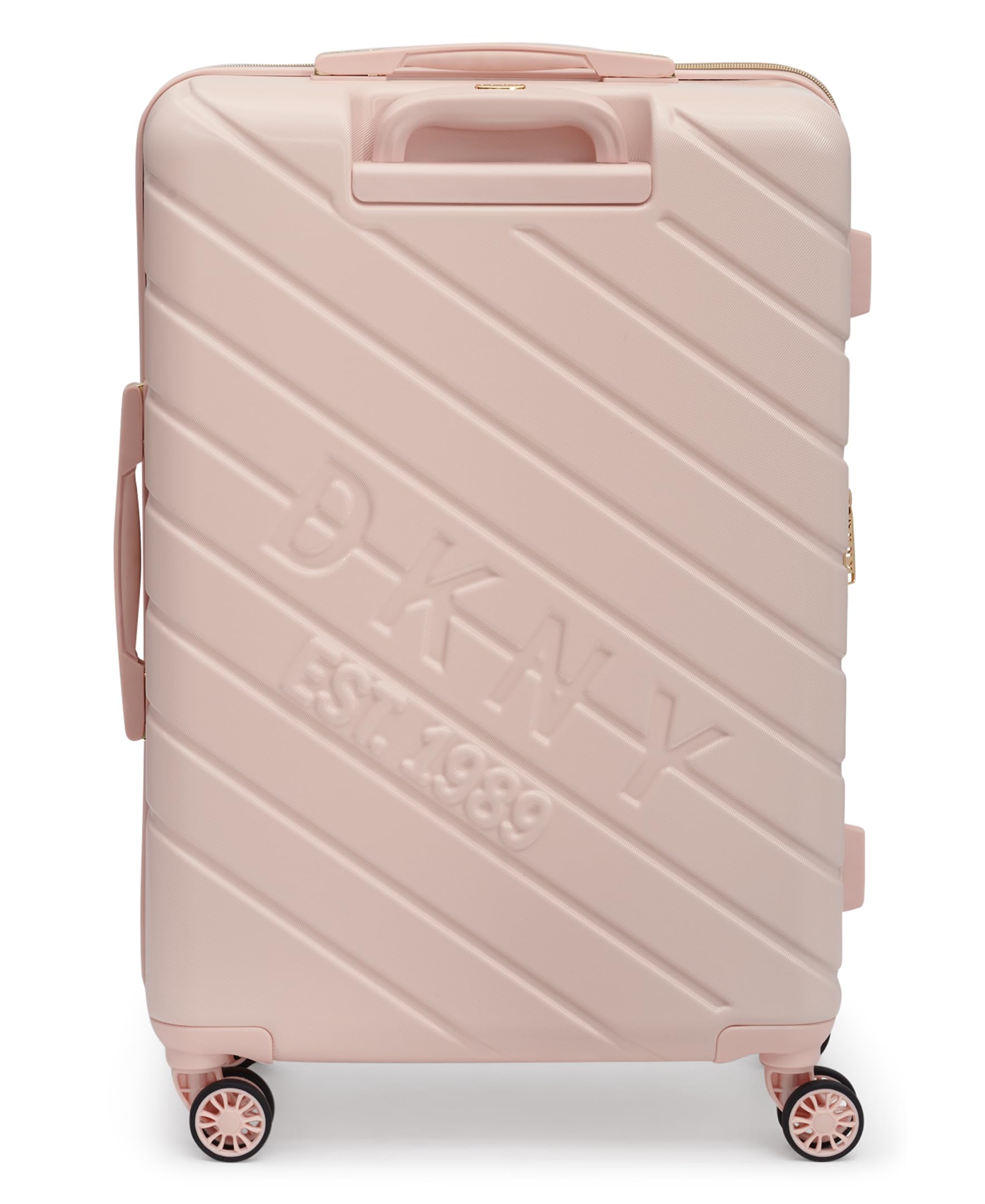 DKNY Spinner Hardside Check in Luggage, Rosewater, 14 Inch