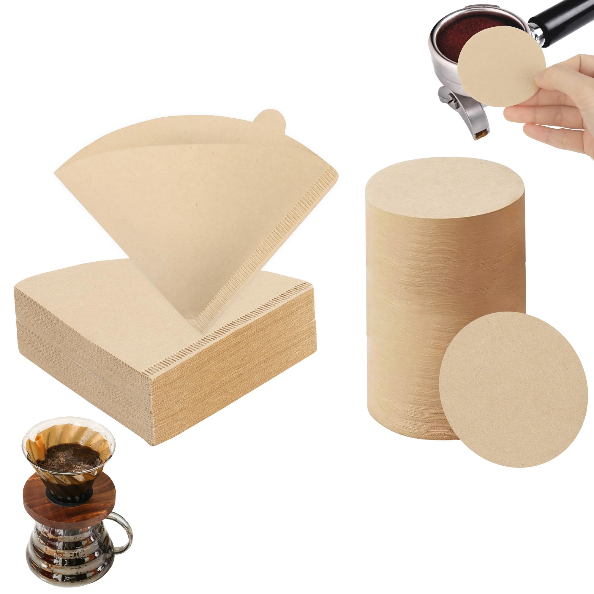 Coffee Filter Paper Cones 100PCS, Coffee Filters Round Replacement ...