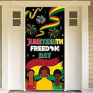 Amazon.com: DPKOW Happy Juneteenth Door Cover Hanging Banner for ...