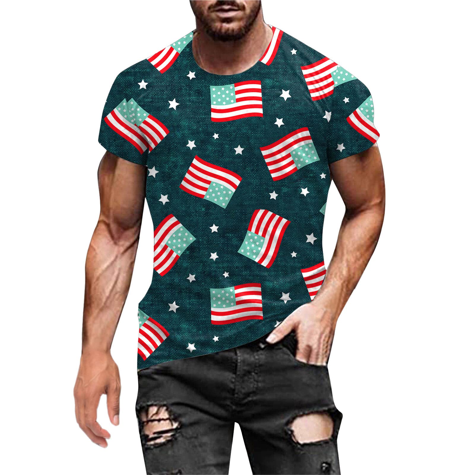 일반 남성 패션 봄 여름 캐주얼 반팔 O 넥 프린트 티셔츠 탑 블라우스 셔츠 남성 반팔 티셔츠 남성 흰색 티셔츠 3d 남성