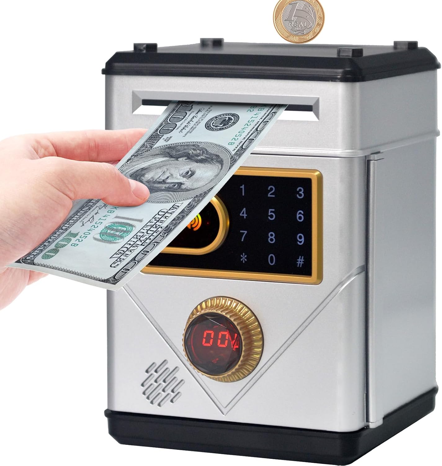 Amazon.com: Piggy Bank Electronic Mini ATM for Kids Safe Coin Banks ...
