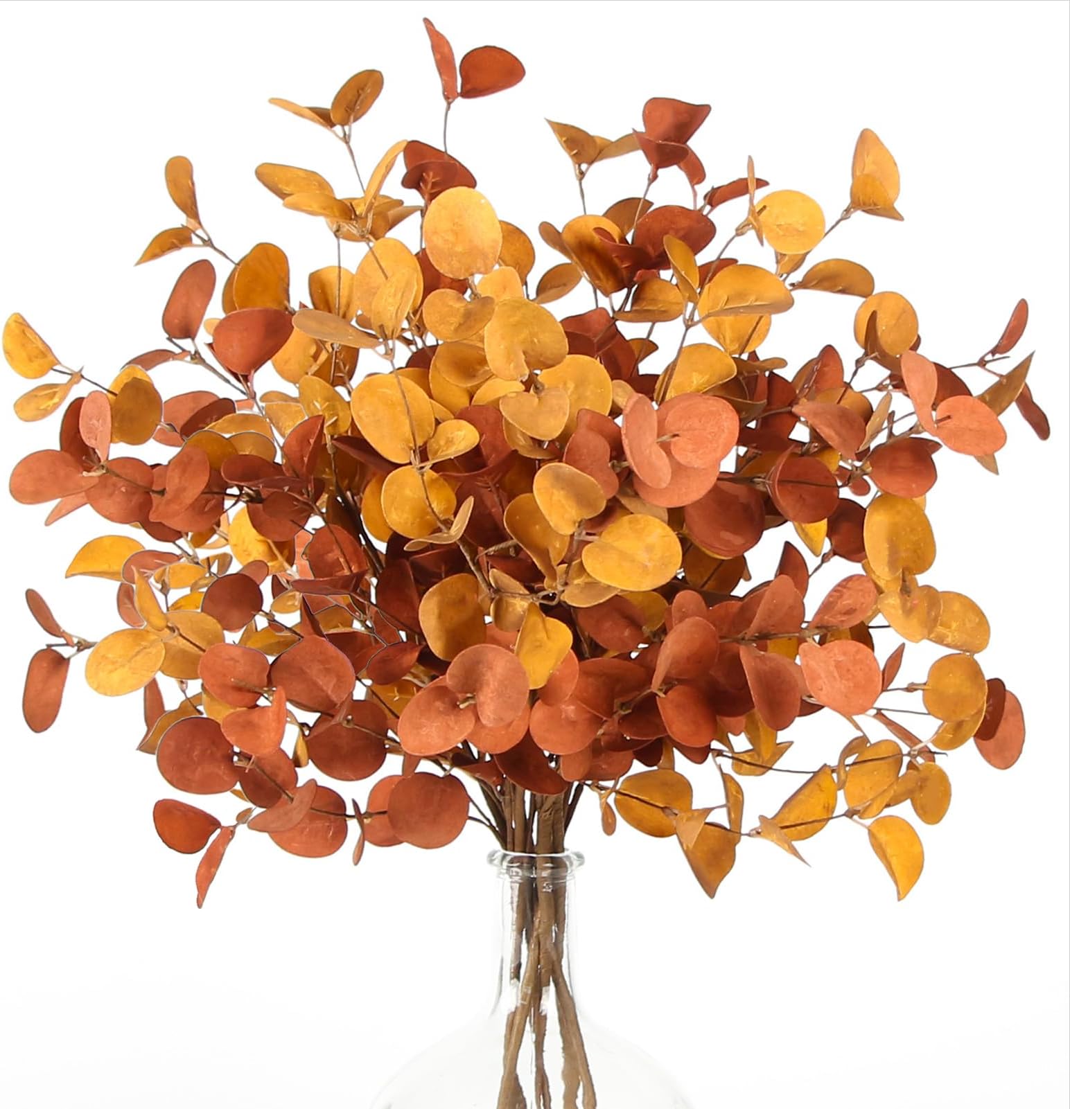 Amazon.com: FERIAL 3 PCS Artificial Fall Eucalyptus Stems Autumn Leaves ...
