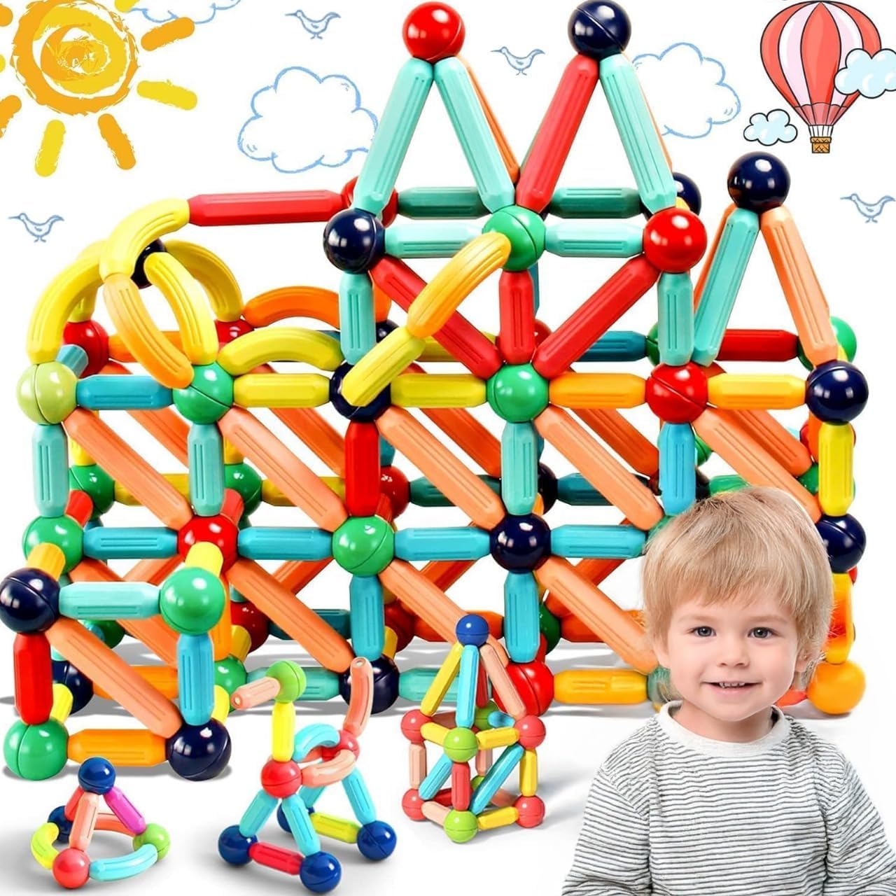 Toyshine 36 Pc Magnetic Bar Blocks Sticks Building Block Constructing ...
