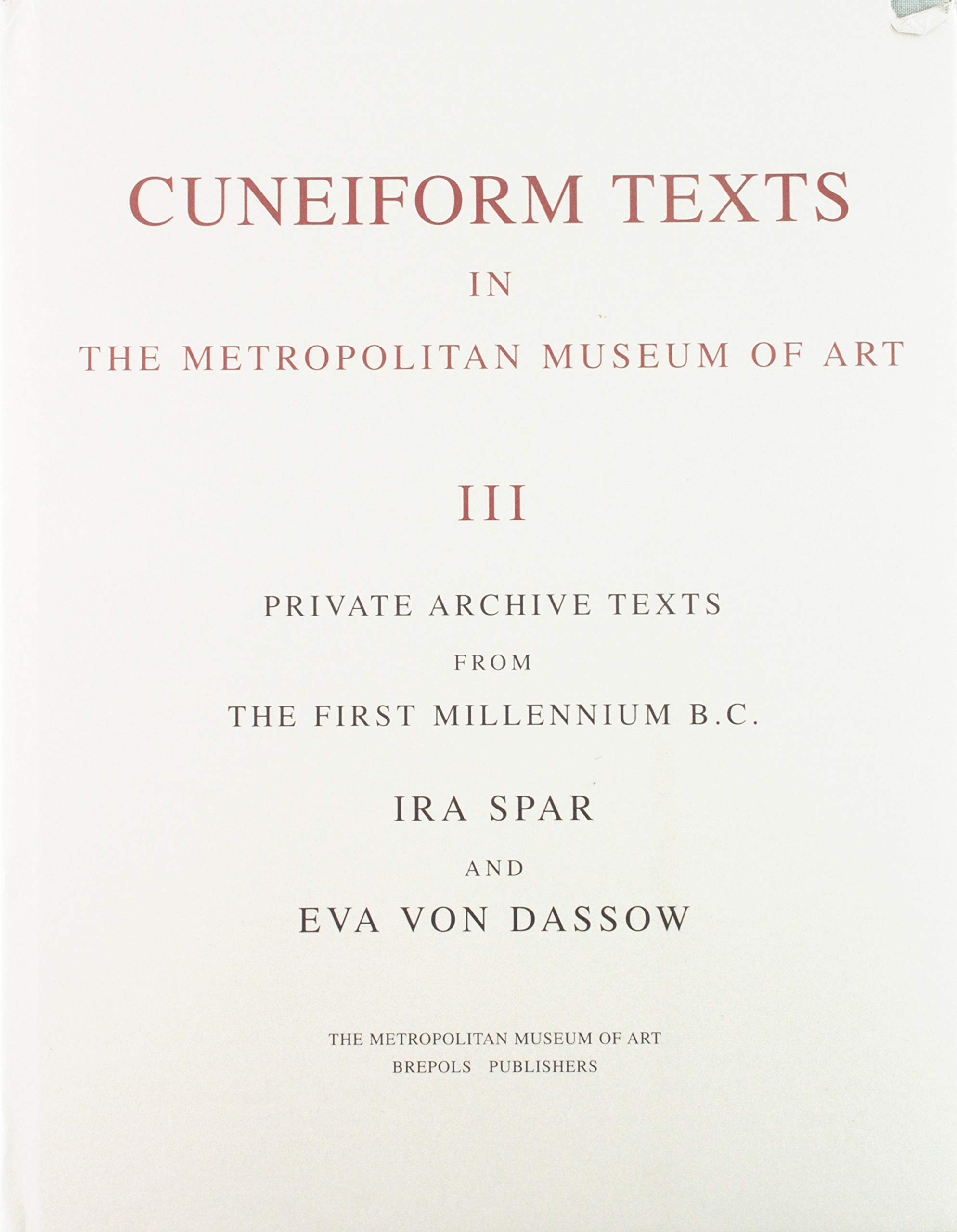 Snapklik.com : Cuneiform Texts In The Metropolitan Museum Of Art III ...