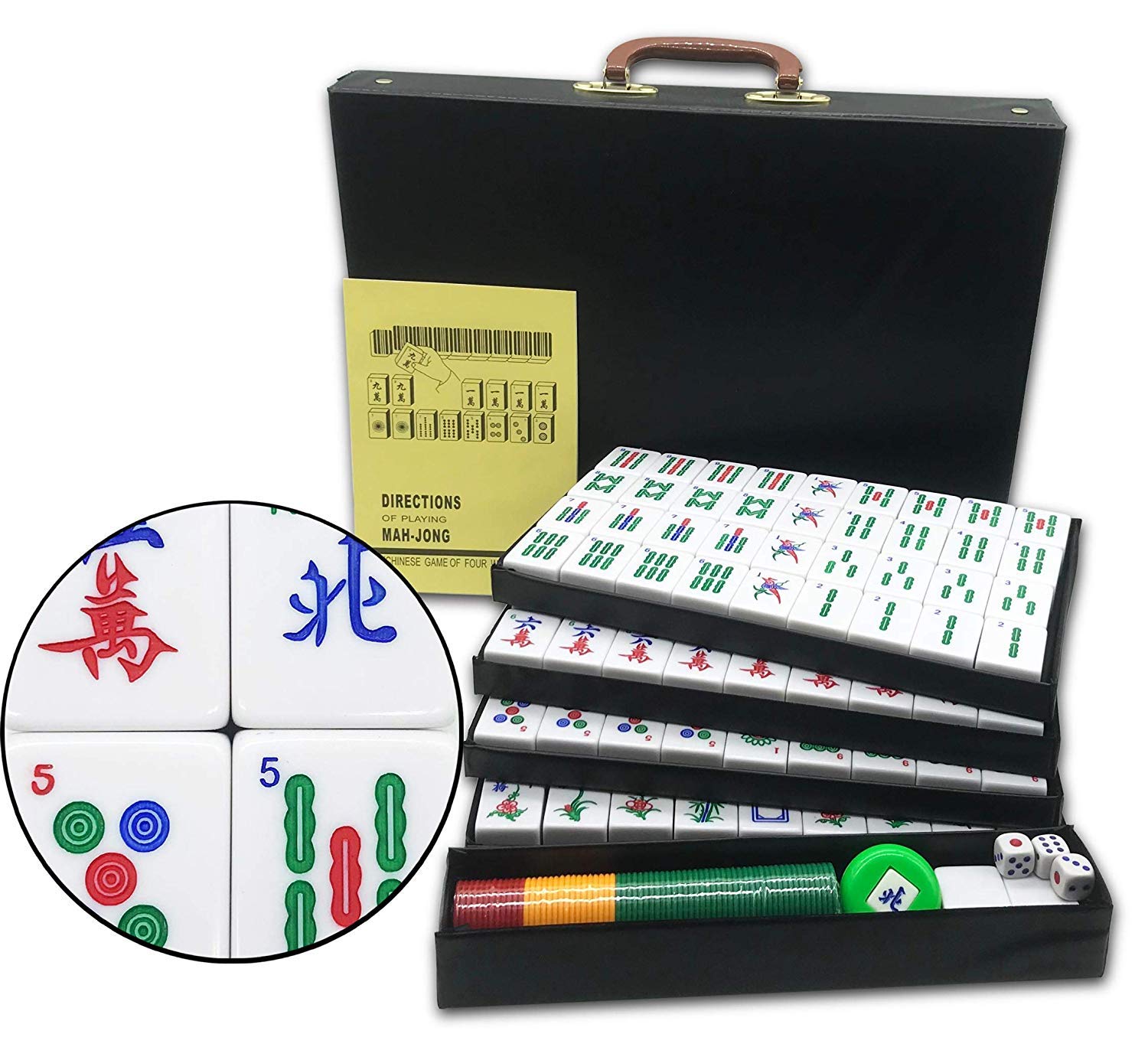 Mose Cafolo Professional Chinese Mahjong Set X Large 144 Numbered ...