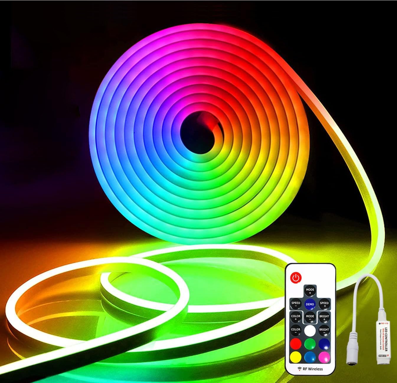 iNextStation Ruban LED Néon RGB 5M LED Bande Lumineuse, 12V Flexible ...