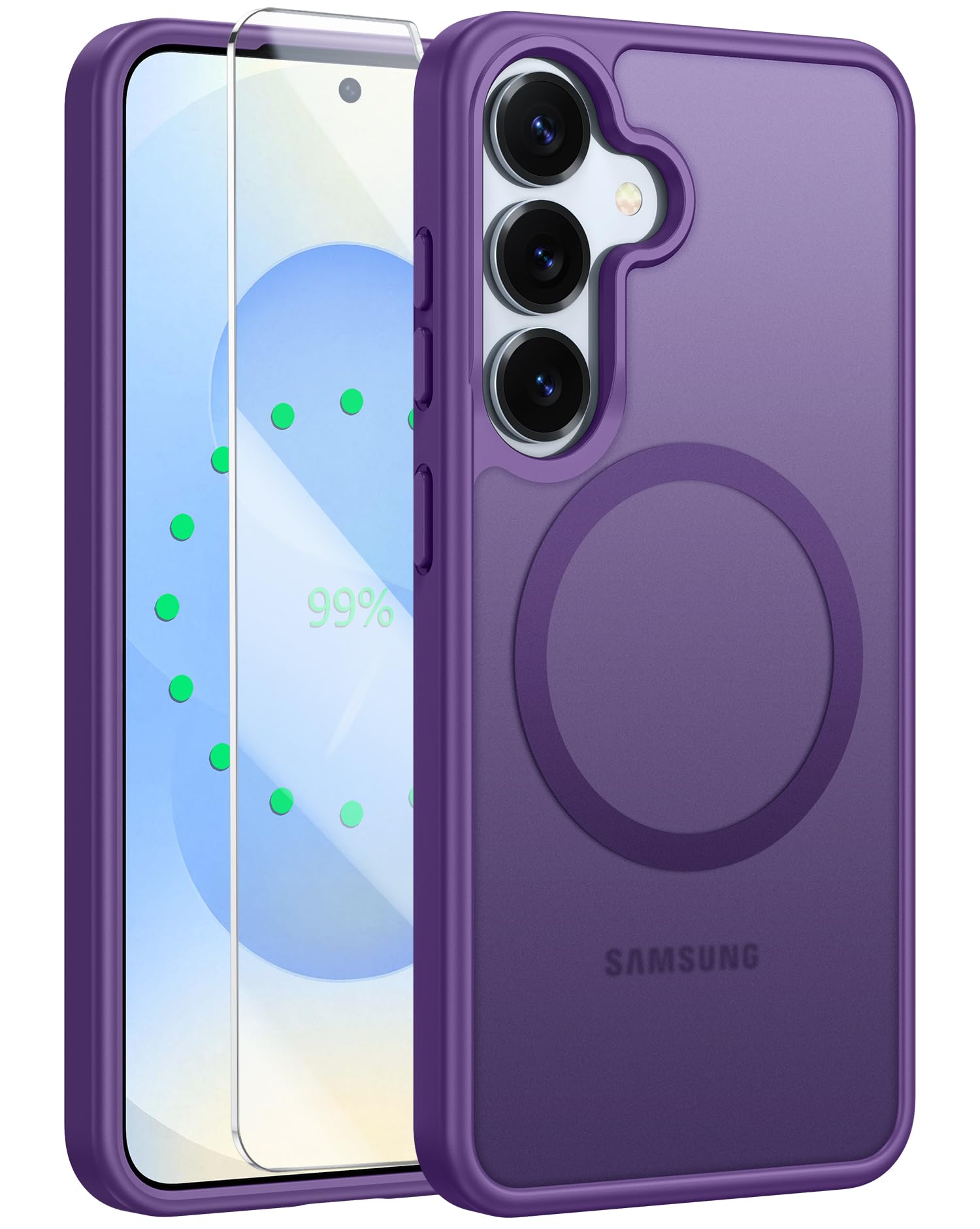 Amazon.com: FNTCASE for Samsung Galaxy S25-Plus Case: Magnetic Translucent Matte Shockproof Slim ...