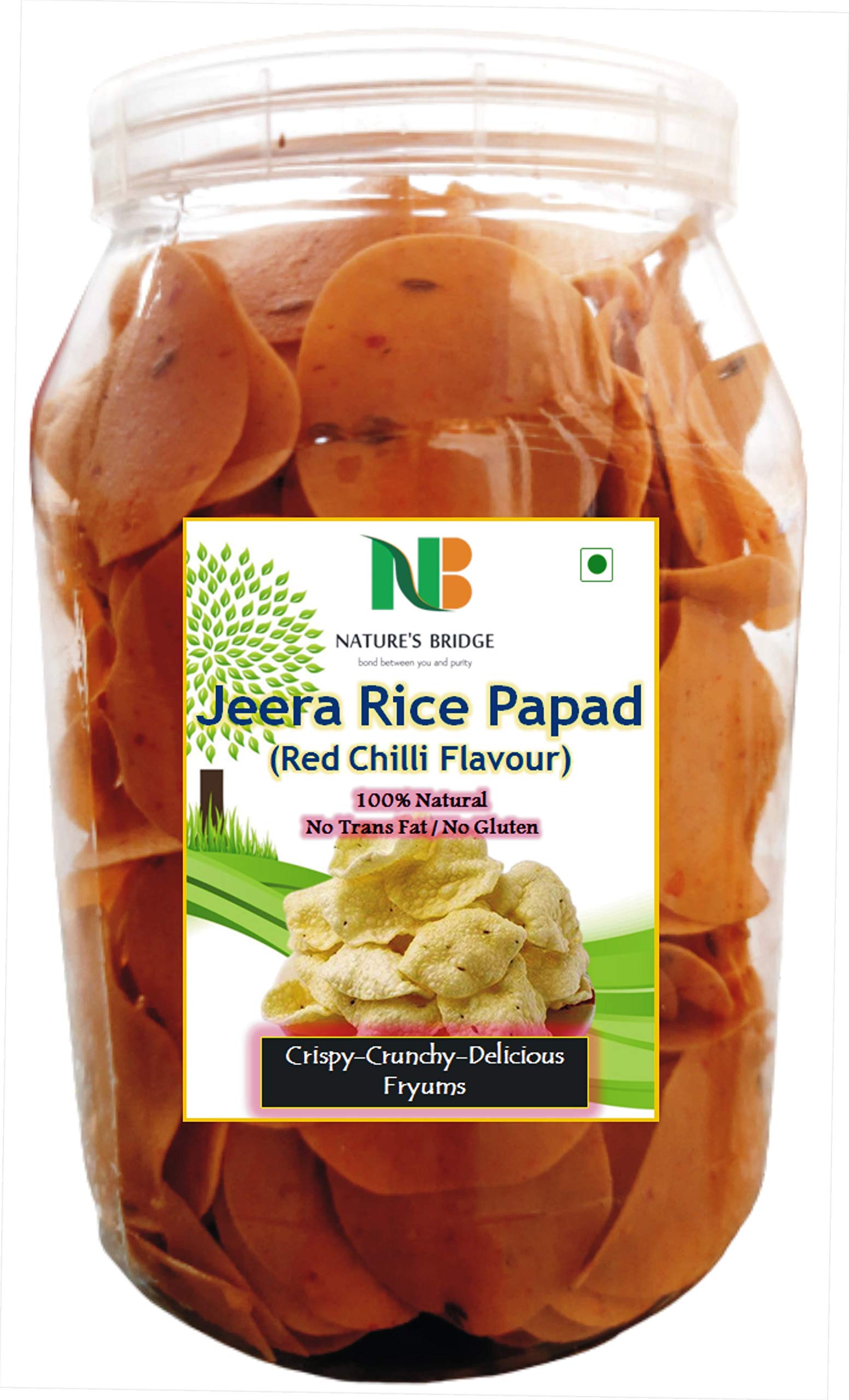 Buy Nature's Bridge Special Jeera Rice Papad Red Chilli Flavour ...