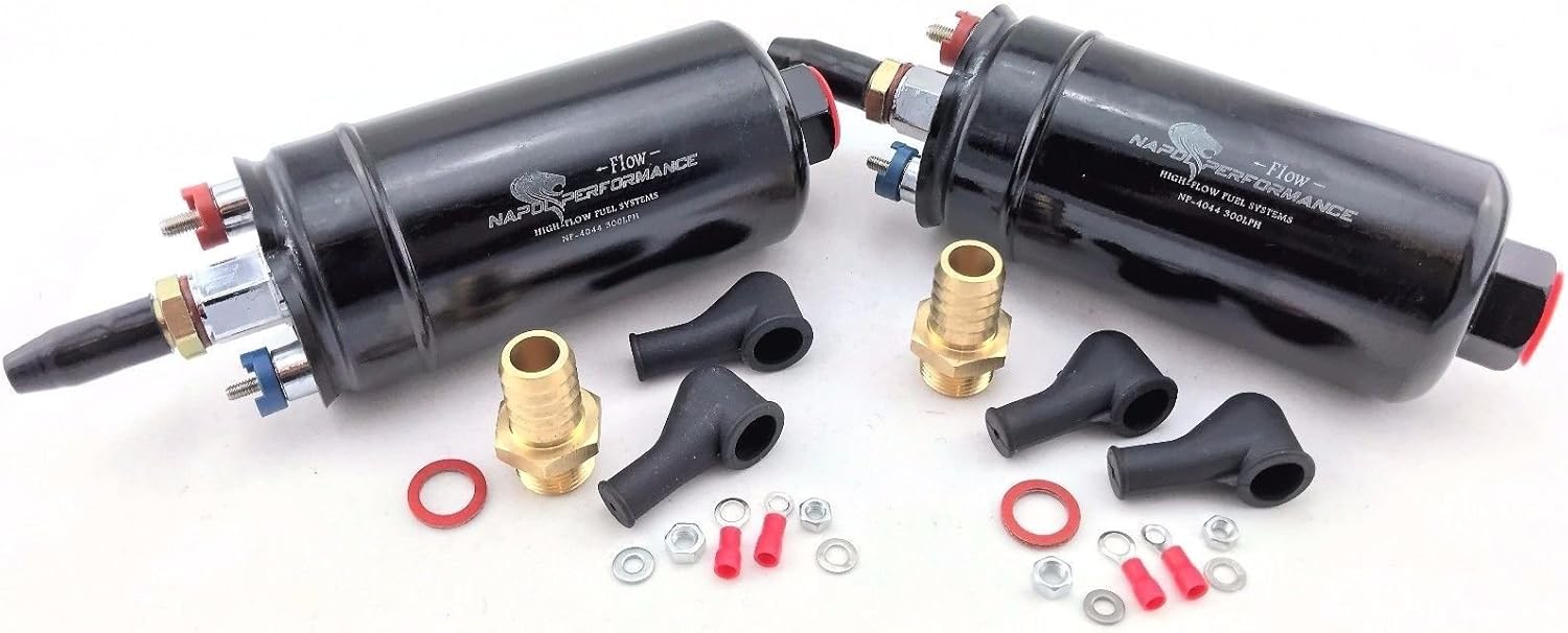 DUAL FUEL PUMPS 600LPH TOTAL FLOW RATE EXTERNAL INLINE REPLACES BOSCH ...