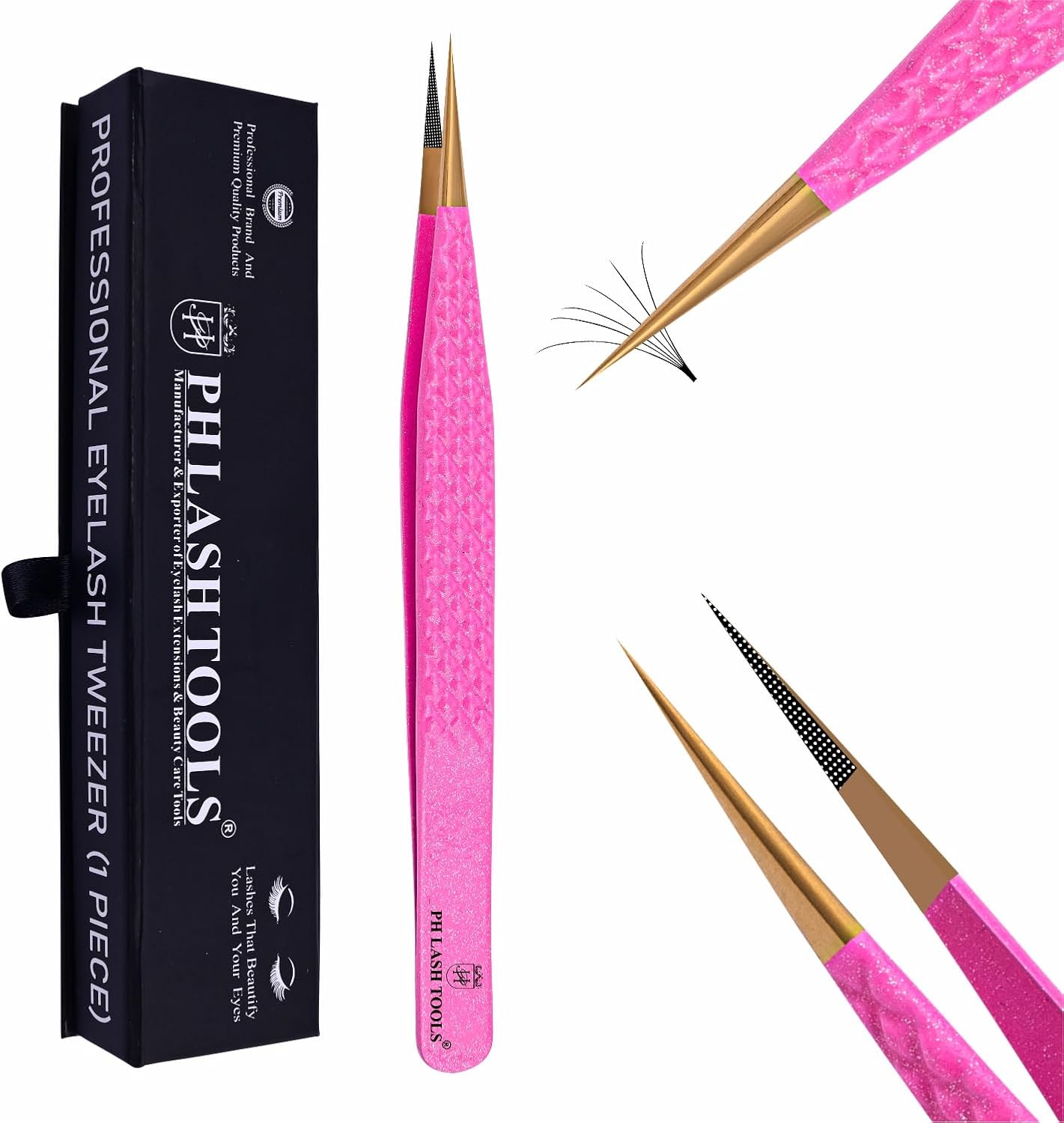 Amazon.com: PHLASH Professional Fiber Tip Tweezers for Lash Extensions ...