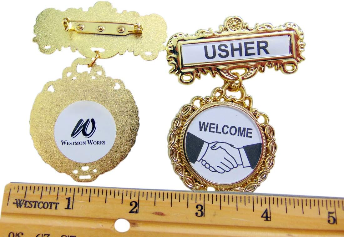 Set of 4 Usher Badges with Pin Back, Church Welcome, Bahrain | Ubuy