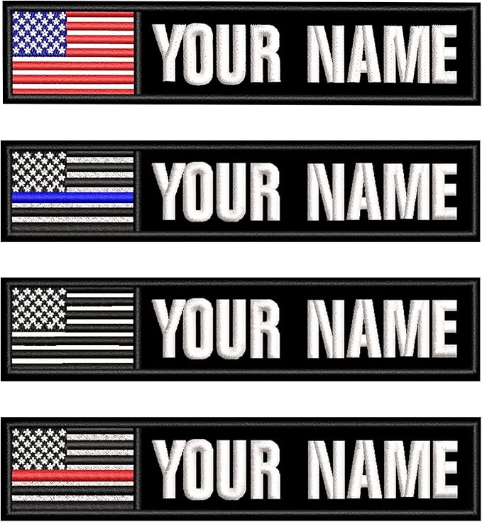 Amazon.com: 2PCS Customizable Name Patches, Iron-on Or Hook Fastener ...