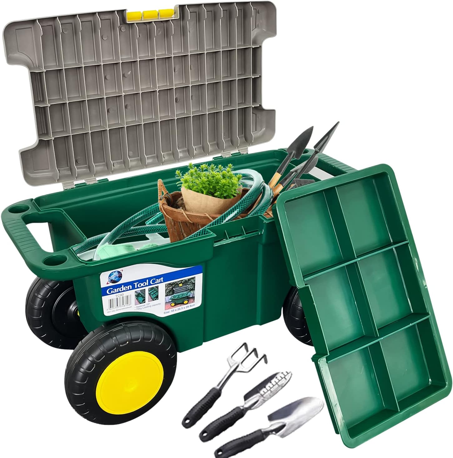 Rolling Sit On Garden Tool Storage Cart : Amazon.co.uk: Garden
