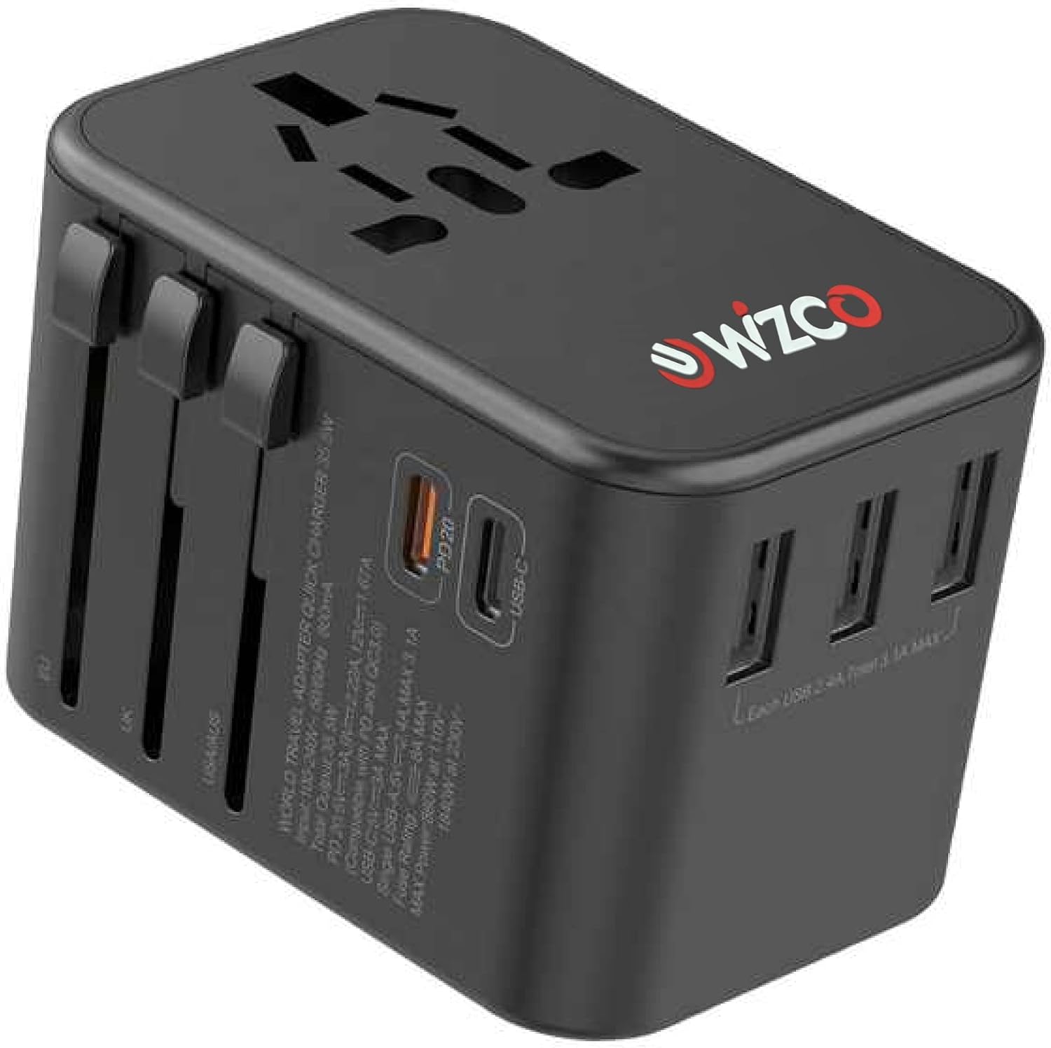 Amazon.com: Wizco Travel Adapter, World's First 35W Dual Type C | 3 USB ...