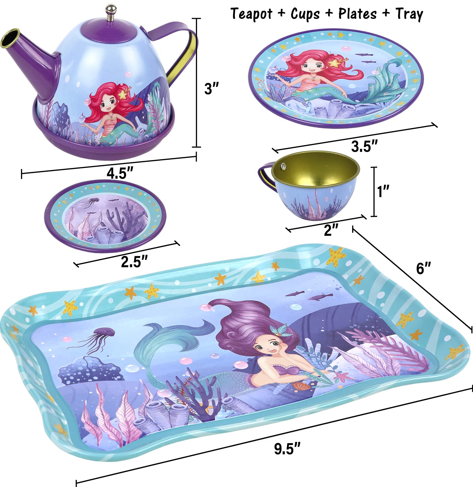 Snapklik.com : Tea Set For Little Girls, Pretend Play Tea Party Set ...