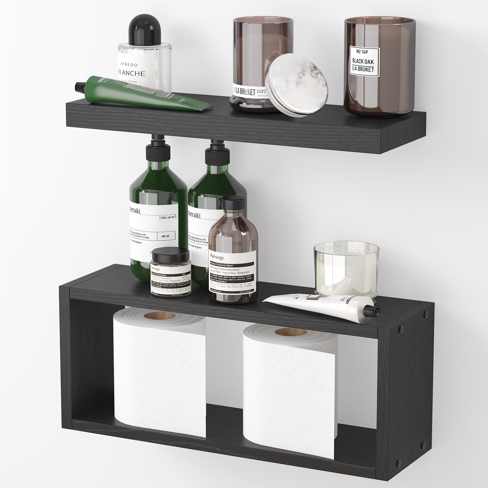 Amazon.com: Fixwal Bathroom Floating Shelves, 3+1 Tier 15.7in Rustic ...