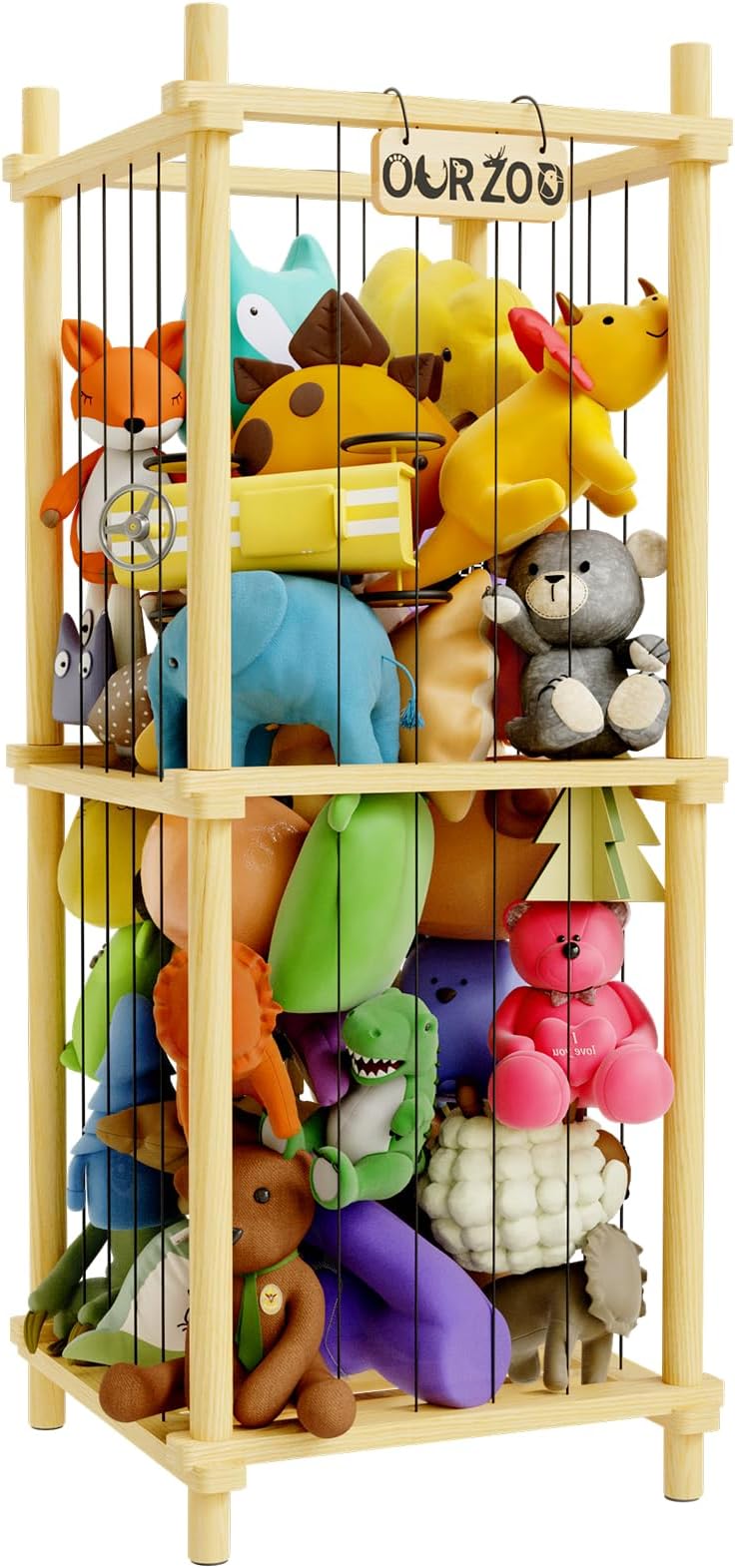 Amazon.com: Stuffed Animal Zoo Storage, Large Capacity Wood Stuffed ...