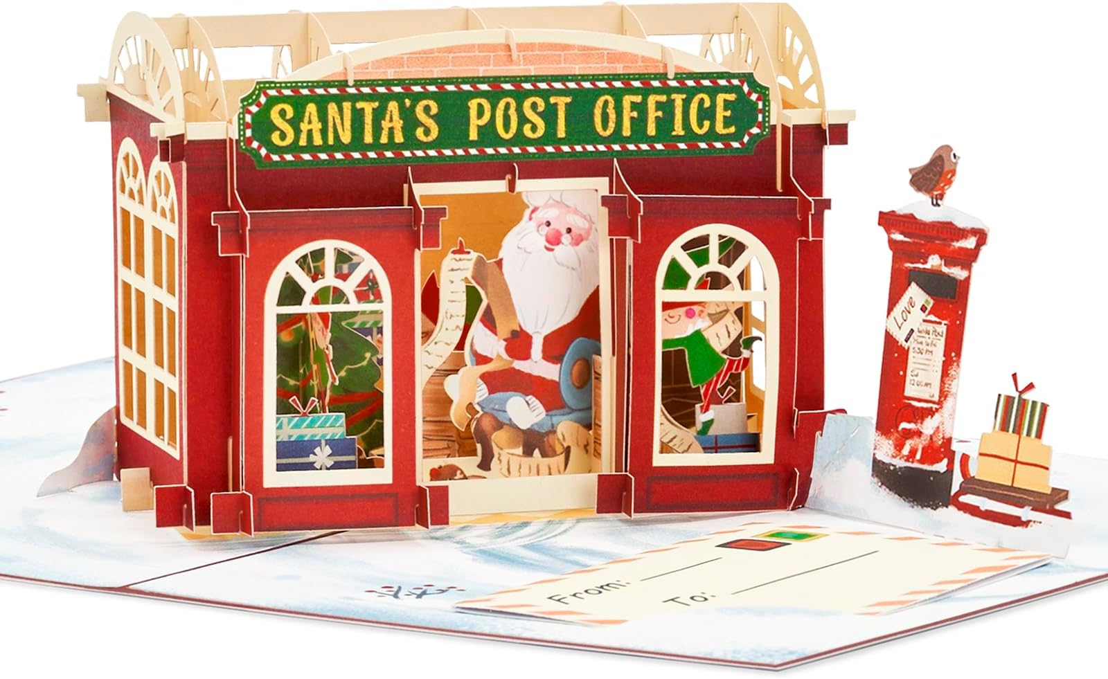 Amazon.com : POPWOW Christmas Pop Up Cards, Santa's Post Office, Santa ...