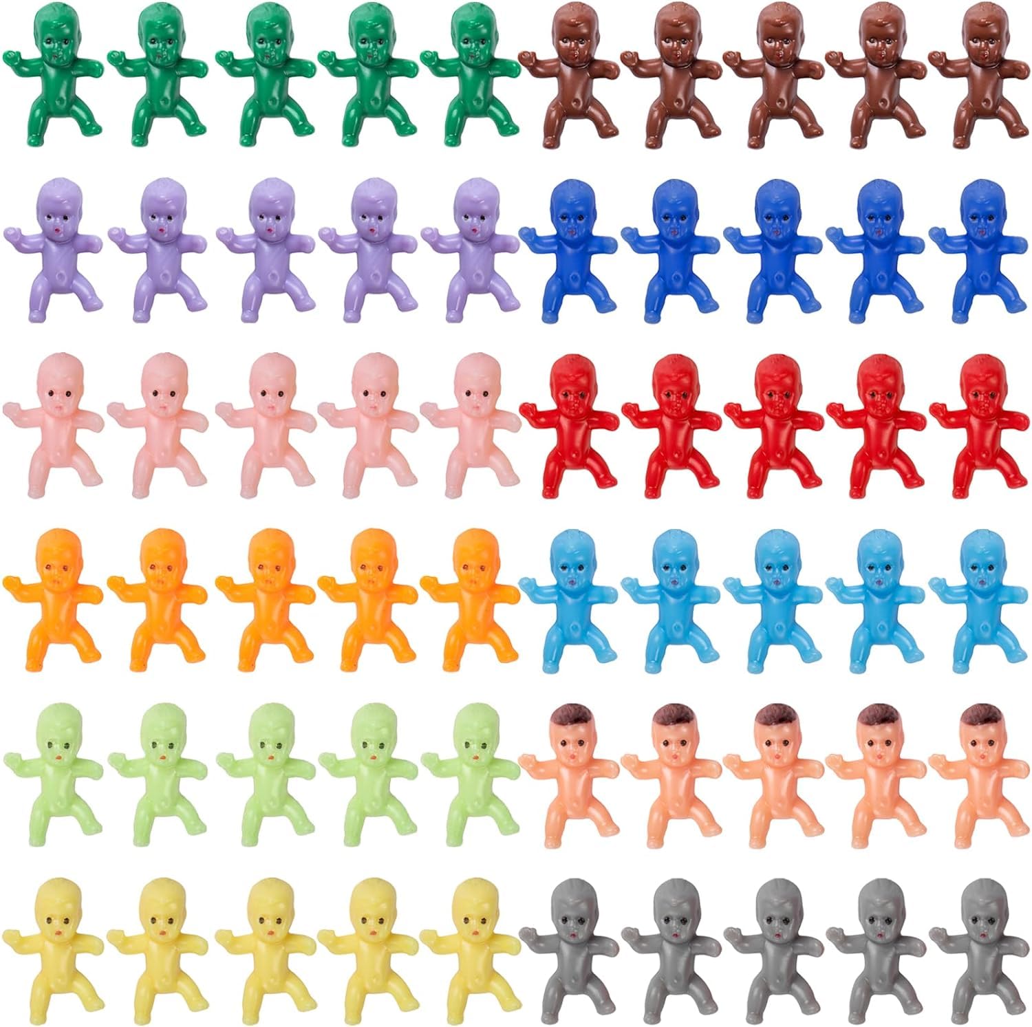 Snapklik.com : ZZYFGH 60 Mini Plastic Little Babies 12 Colors Tiny ...