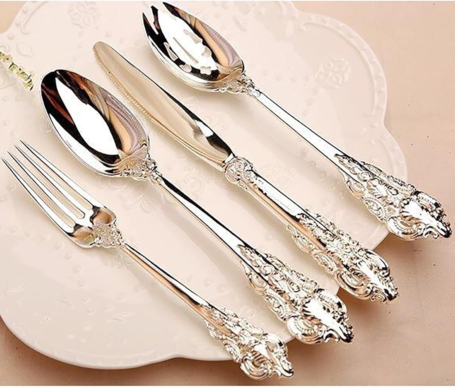 Amazon.com | 72 Pieces Gold Silverware Set for 18, Retro Royal 18/10 ...
