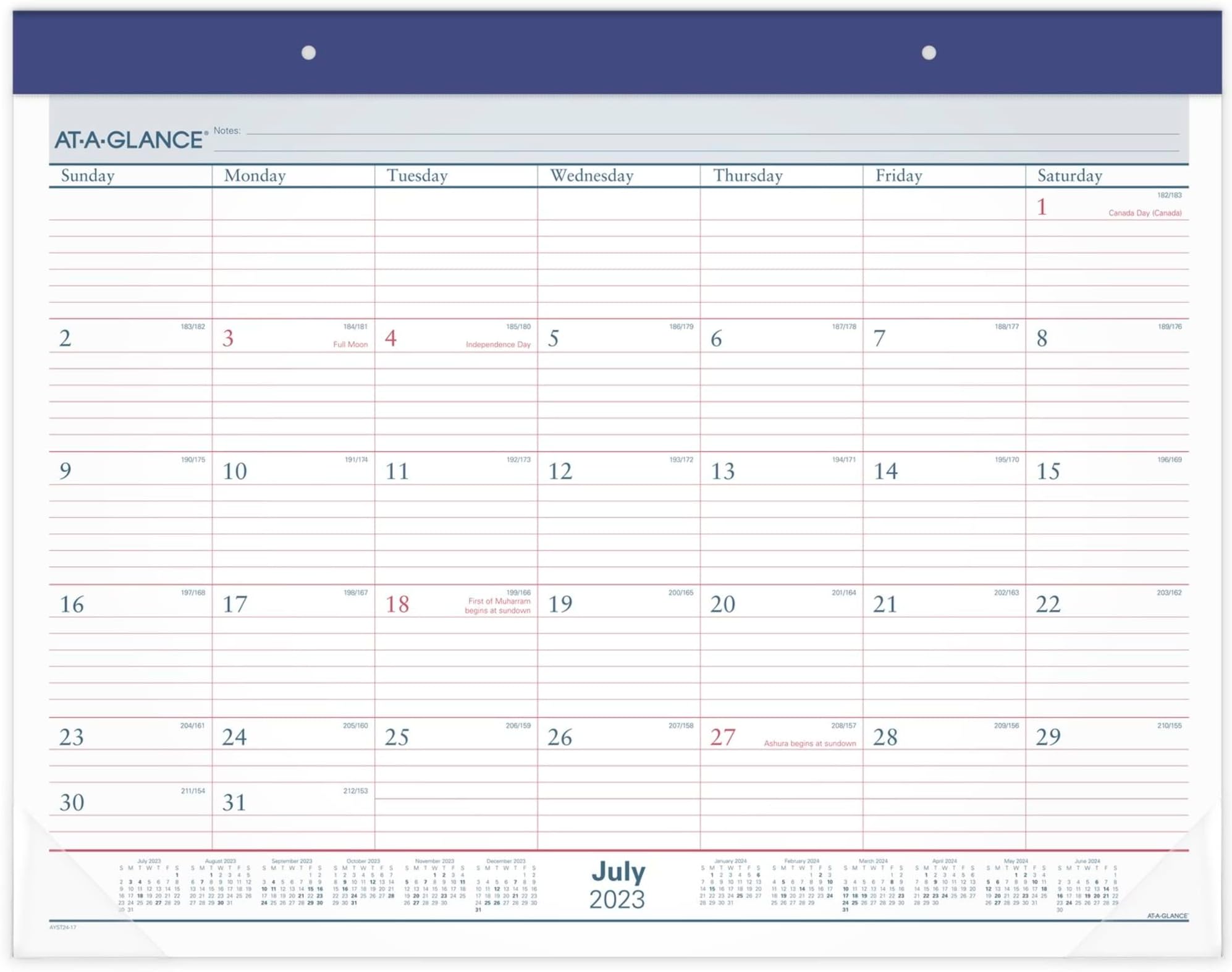 Amazon.com : AT-A-GLANCE 2023-2024 Academic Desk Calendar, Monthly Desk ...