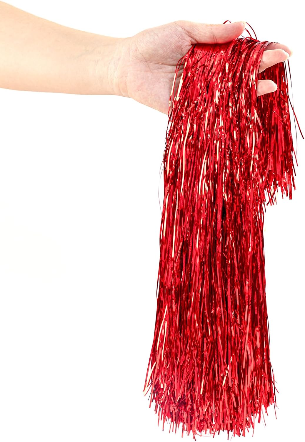 Amazon.com: Gloreyan 3000 Strands Christmas Tinsel Icicles Red Metallic ...