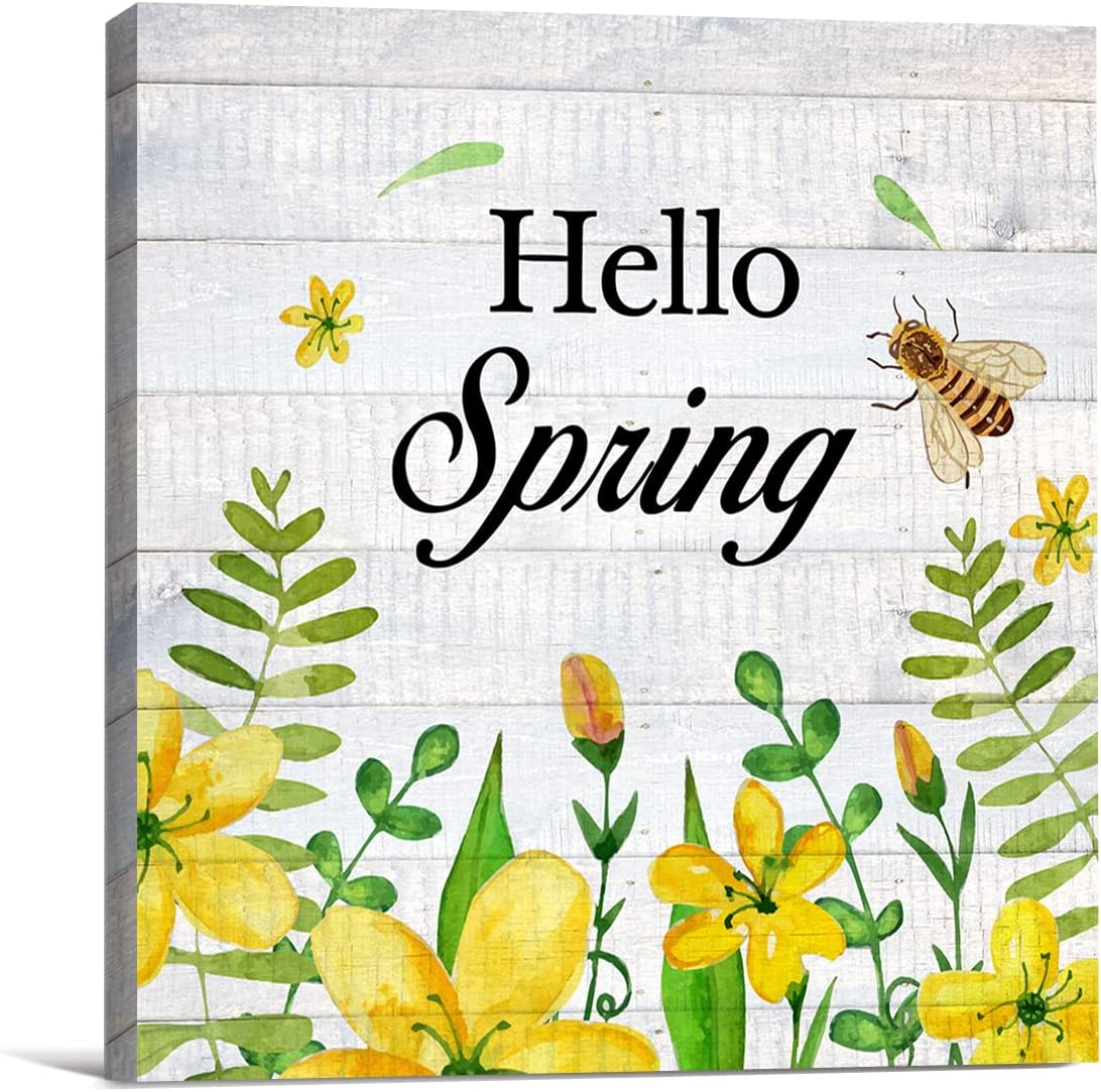 Amazon.com: Country Farmhouse Spring Flowers Canvas Print Wall Art ...