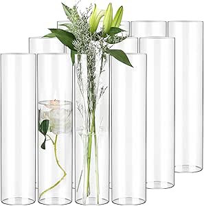 Amazon.com: 12 Pack Glass Cylinder Vases for Centerpieces,Wedding ...