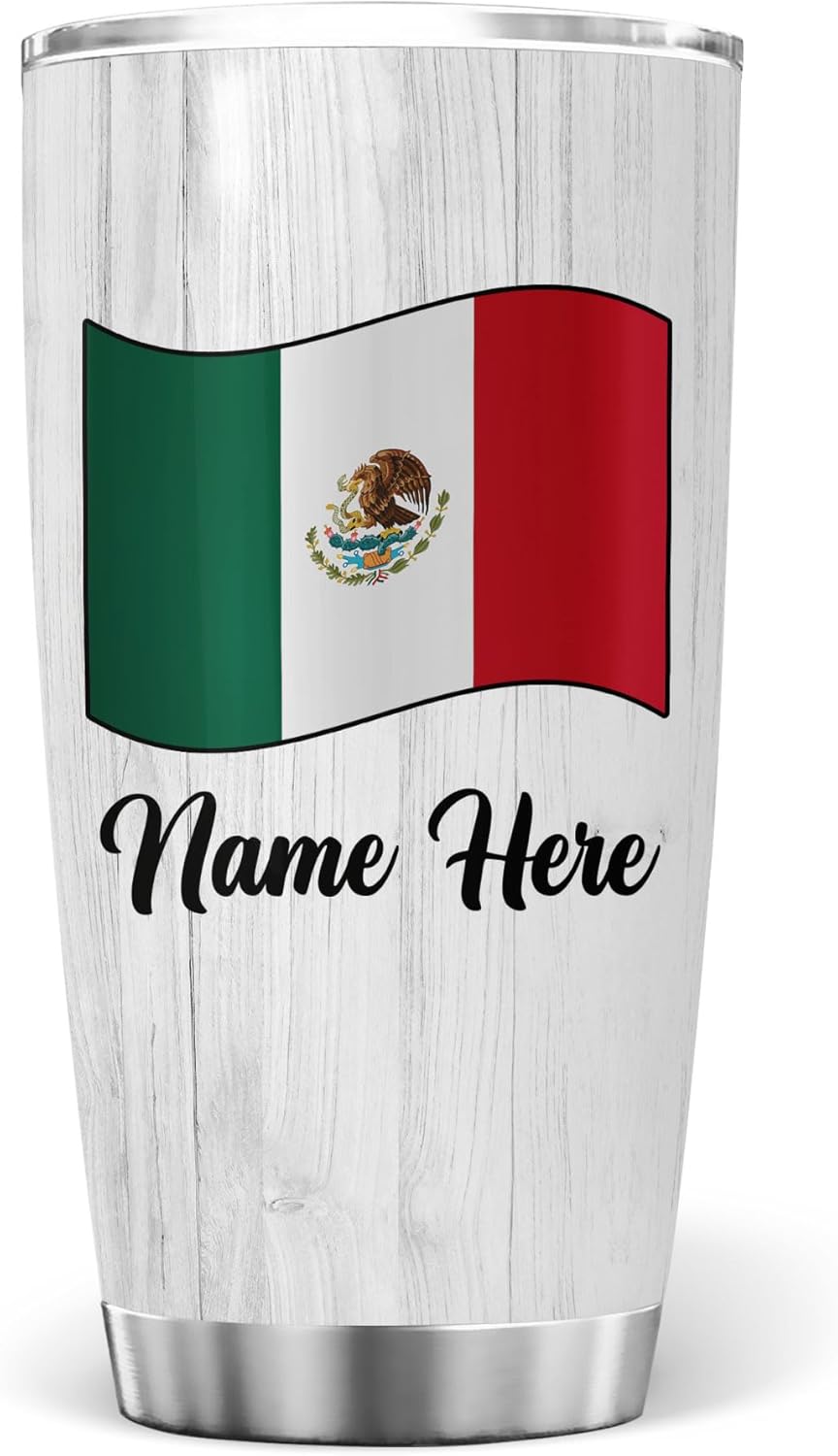 Amazon.com | Custom Mexico Tumbler Cup 20oz Pride Flag of the Country ...