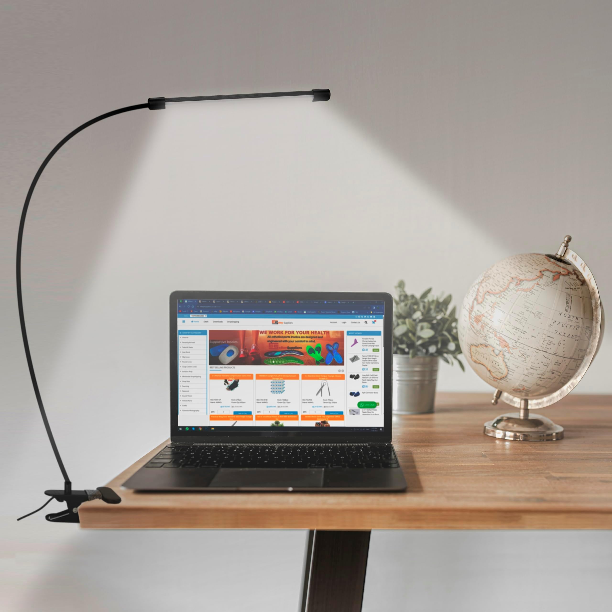 Wress USB Clip on Desk Lamp - Flexible Clamp Reading LED Light with 3 ...