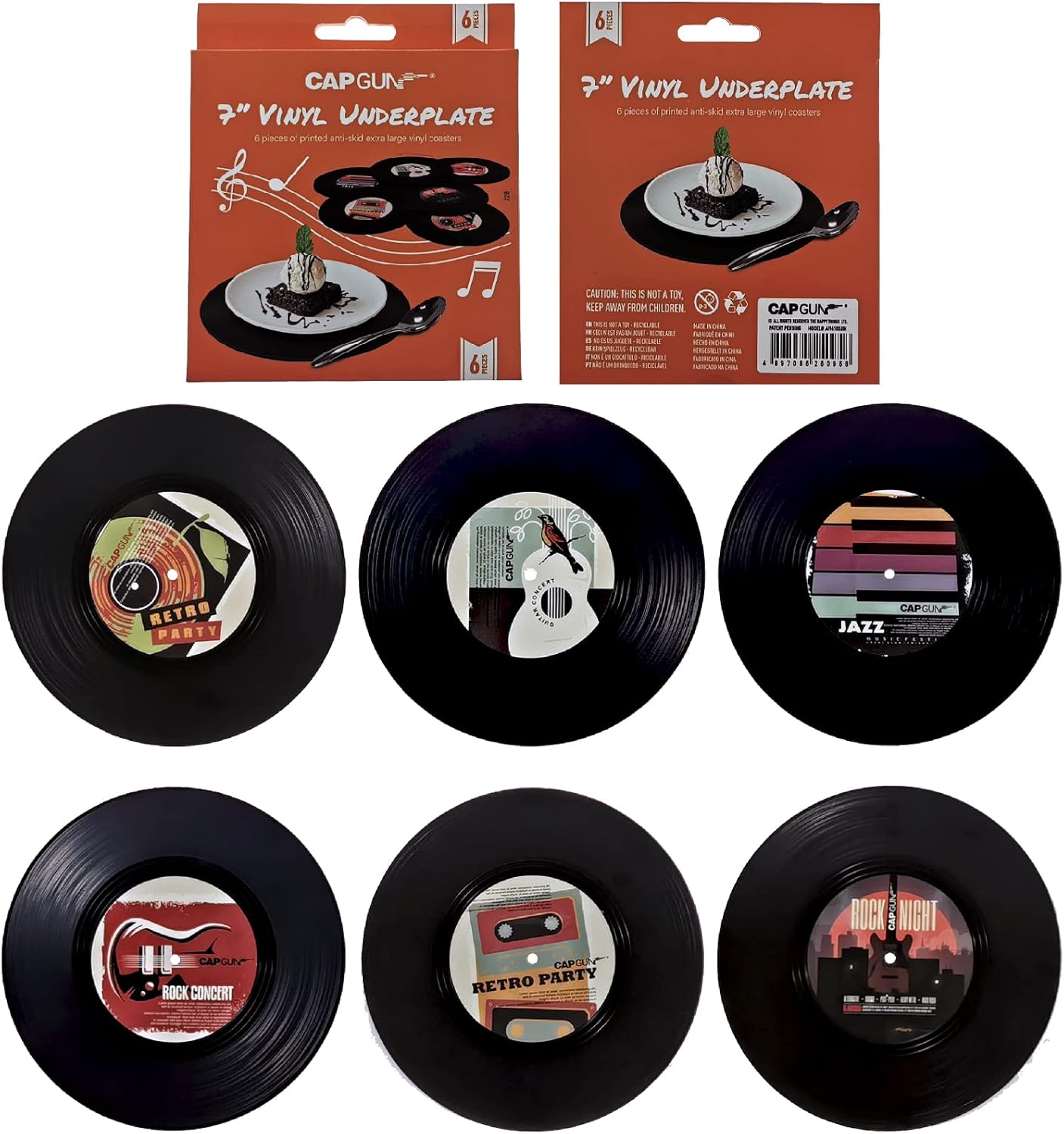 Amazon.com: Redomm Vinyl Record Coasters,Creative Drink Coasters Set of ...