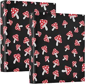 Amazon.com : Cute Mushroom Three Ring Binder 2 Inch with Pockets 3 Ring ...