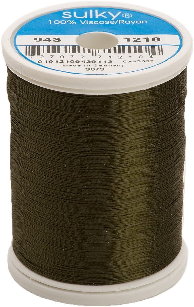 Amazon.com: Sulky Of America 268d 40wt 2-Ply Rayon Thread, 850 yd, Dark ...