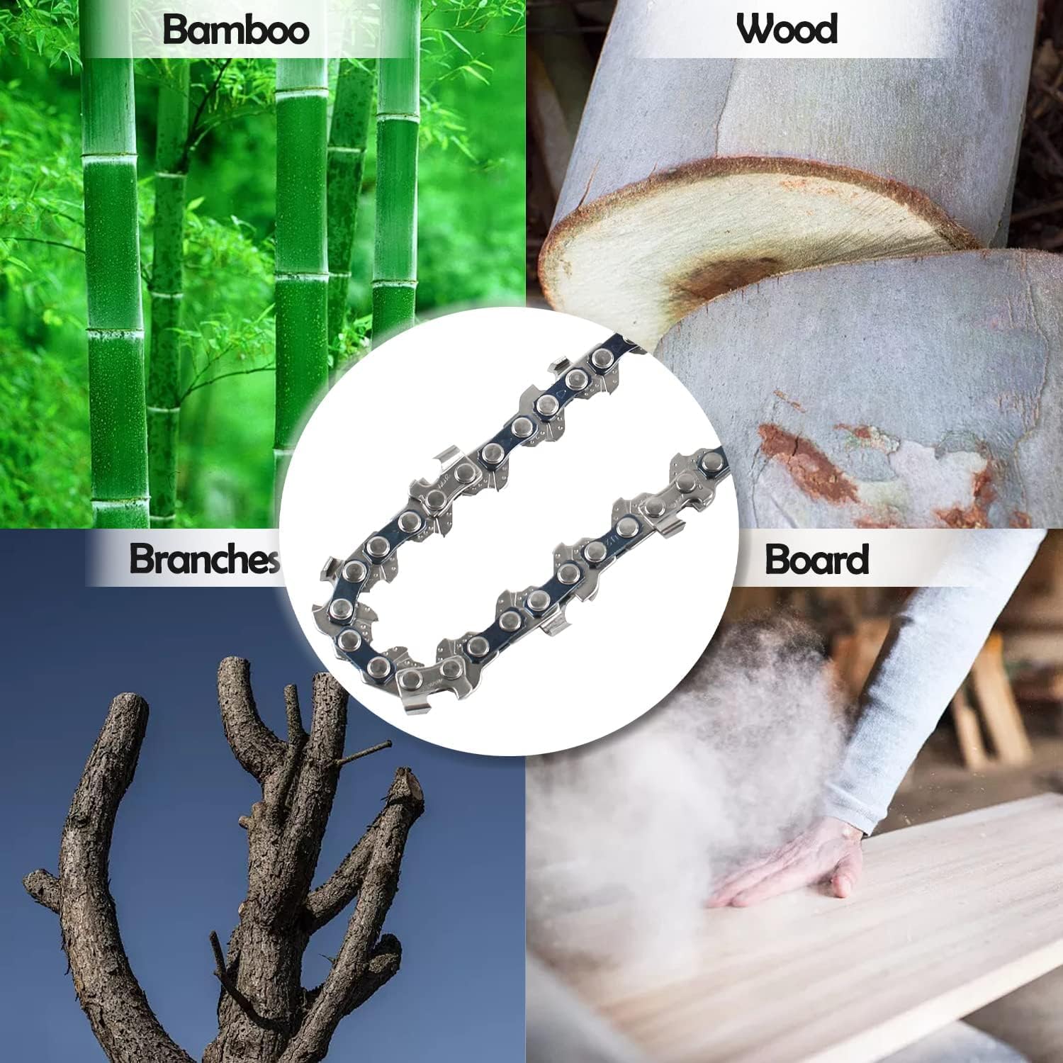 Snapklik.com : Takuoo 8 Inch Mini Chainsaw Chain Replacement, 3 Pcs ...