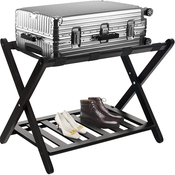 Buy Suitcase Stand Folding Luggage Rack 2-Tier Luggage Stand Luggage ...