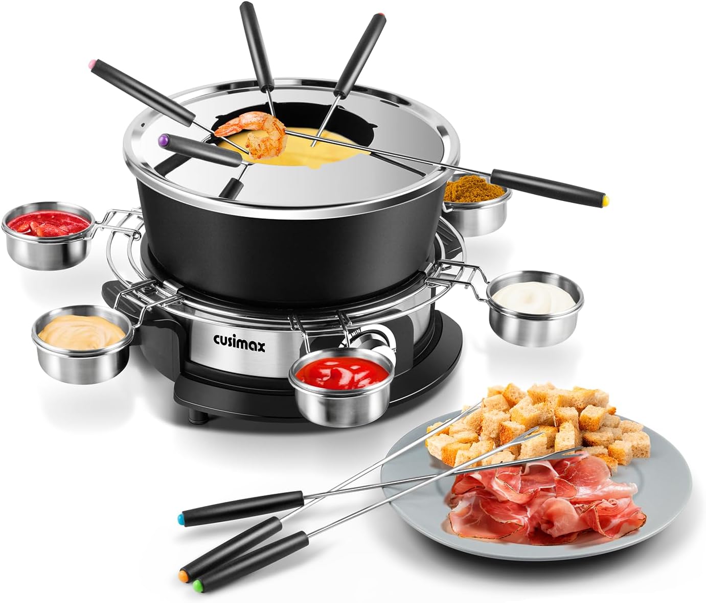 Amazon.com: Electric Fondue Pot Set - 2-Liters Black Electric Pot with ...