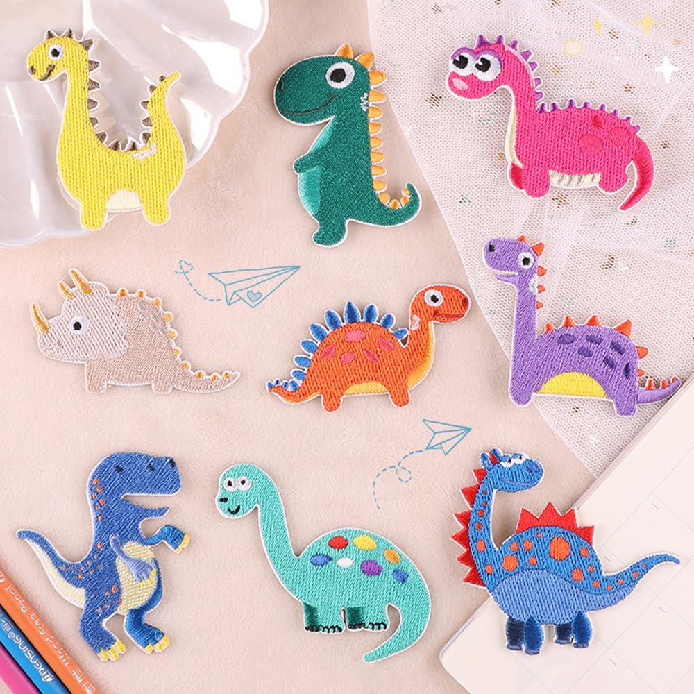 Amazon.com: 26 Pieces Kids Iron on Patches Dinosaur Cartoon Patches DIY ...