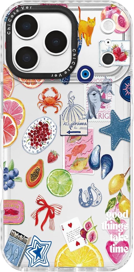 ChiCaseVer für iPhone 17 Pro Hülle, Küstenfrucht Collage Muster mit ...