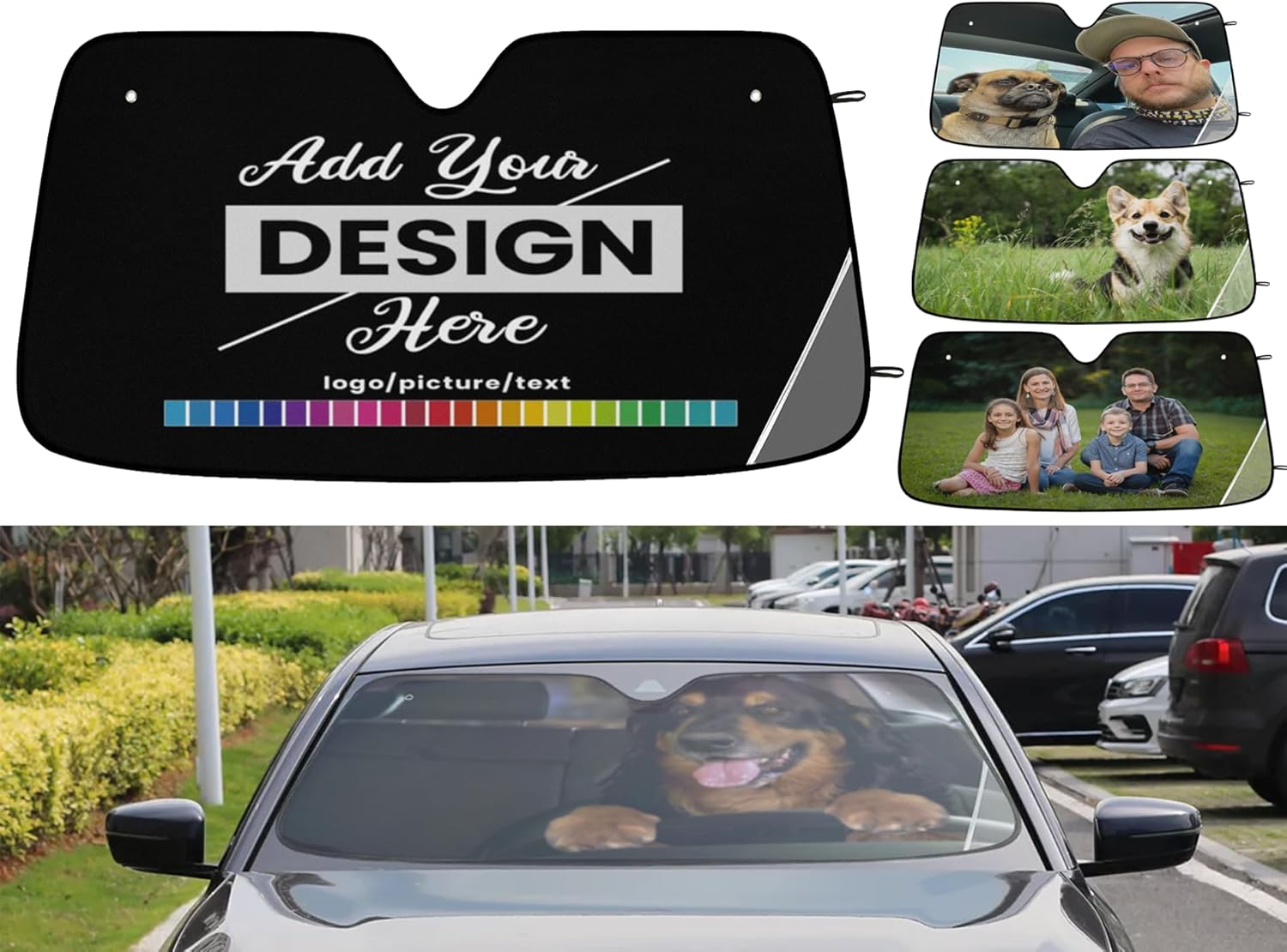 Amazon.com: Huoxingcun Custom Car Windshield Sun Shade with Photo/Logo ...
