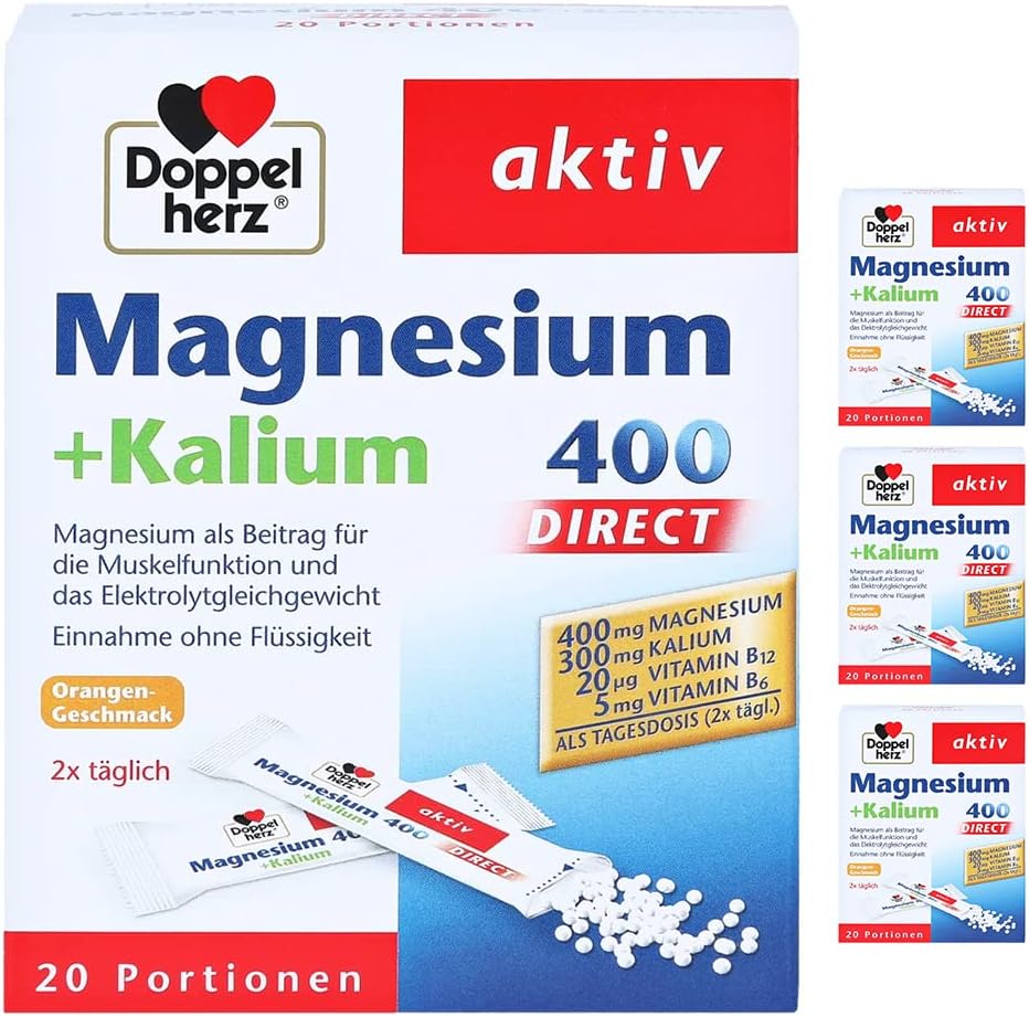 Doppelherz Magnesium+Potassium Direct Pellets 20 Pieces x 4 Packs PZN ...