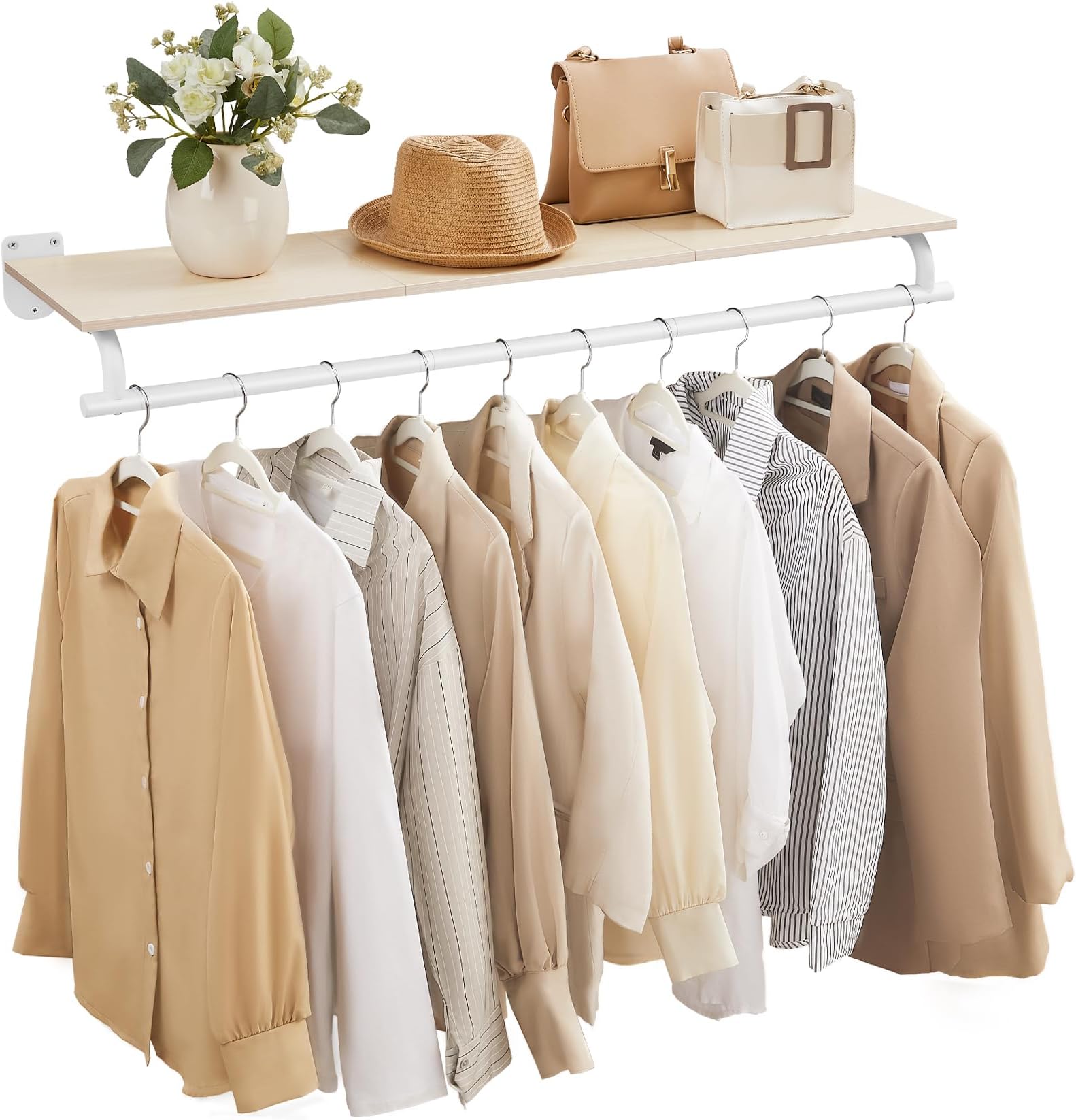 Amazon.com: Clothing Rack Wall Mounted - 44 Inch Heavy Duty Detachable ...