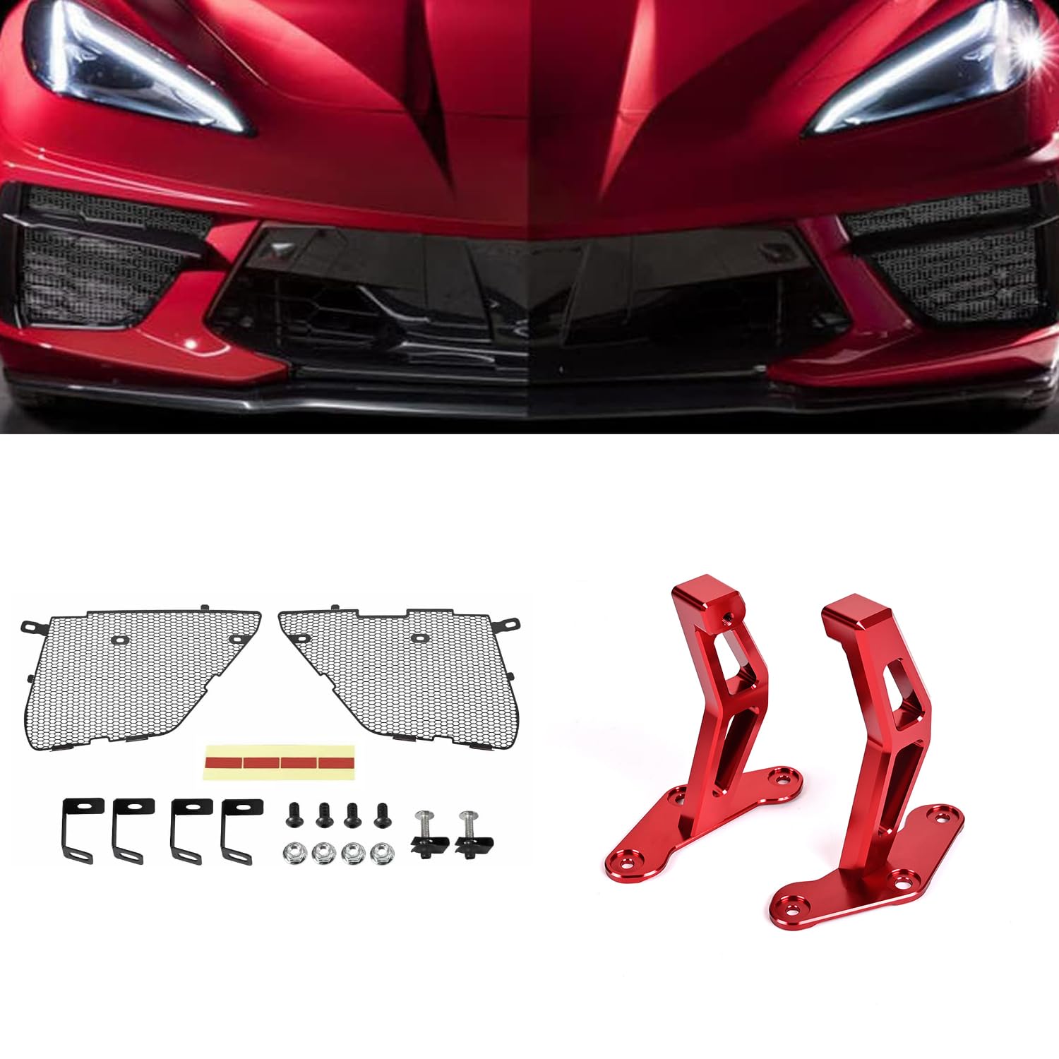 Amazon.com: BILLFARO 2Pcs Black Upgraded Front Radiator Guards Grille ...