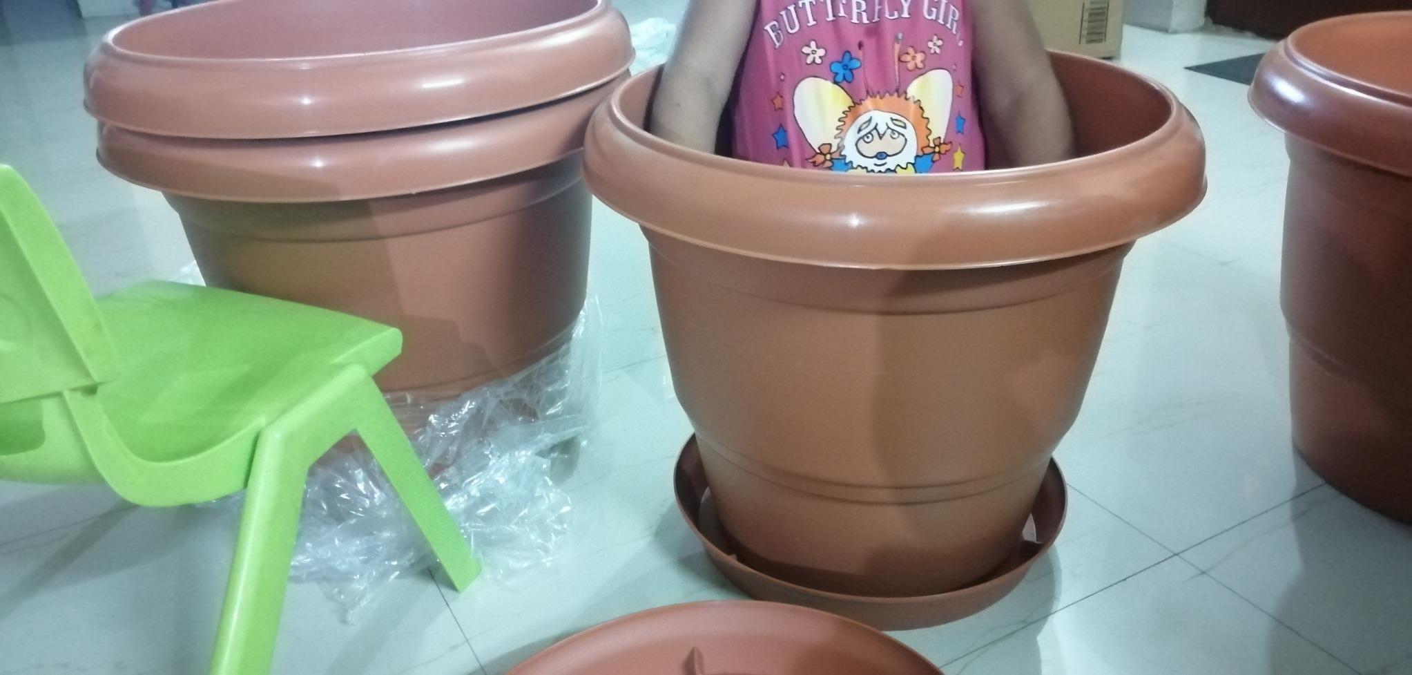 Aristo Gamla Pots With Bottom Plates (3 Pcs, 24 Inch,82 LTR) | Garden ...