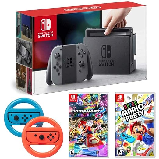 Amazon.com: Nintendo Switch 32GB Console with Gray Joy Con Bundle w ...