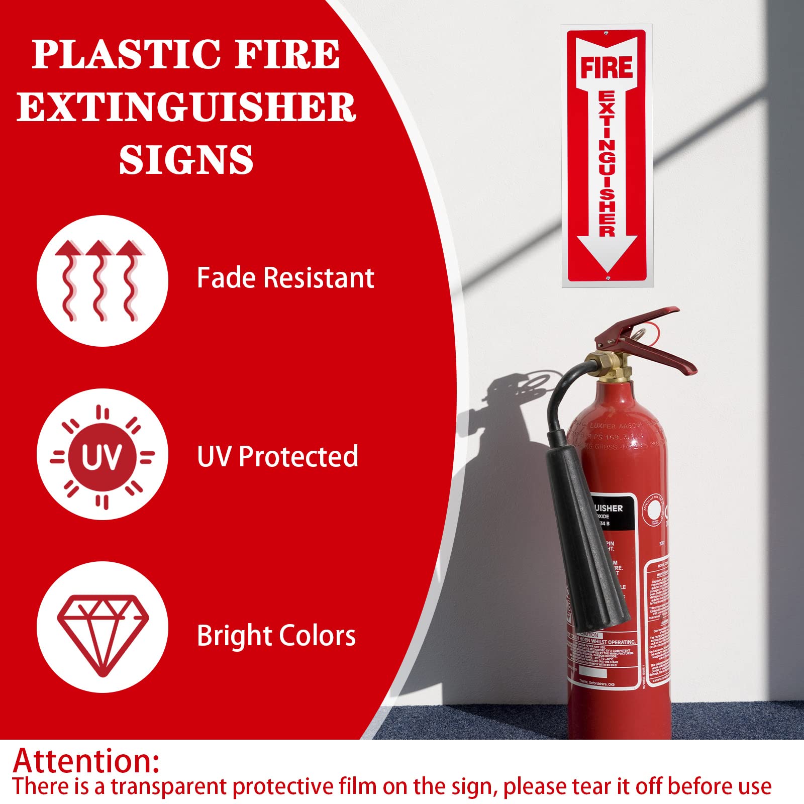 Snapklik.com : Ctosree 12 Pack Aluminum Fire Extinguisher Sign, 4" X 12 ...