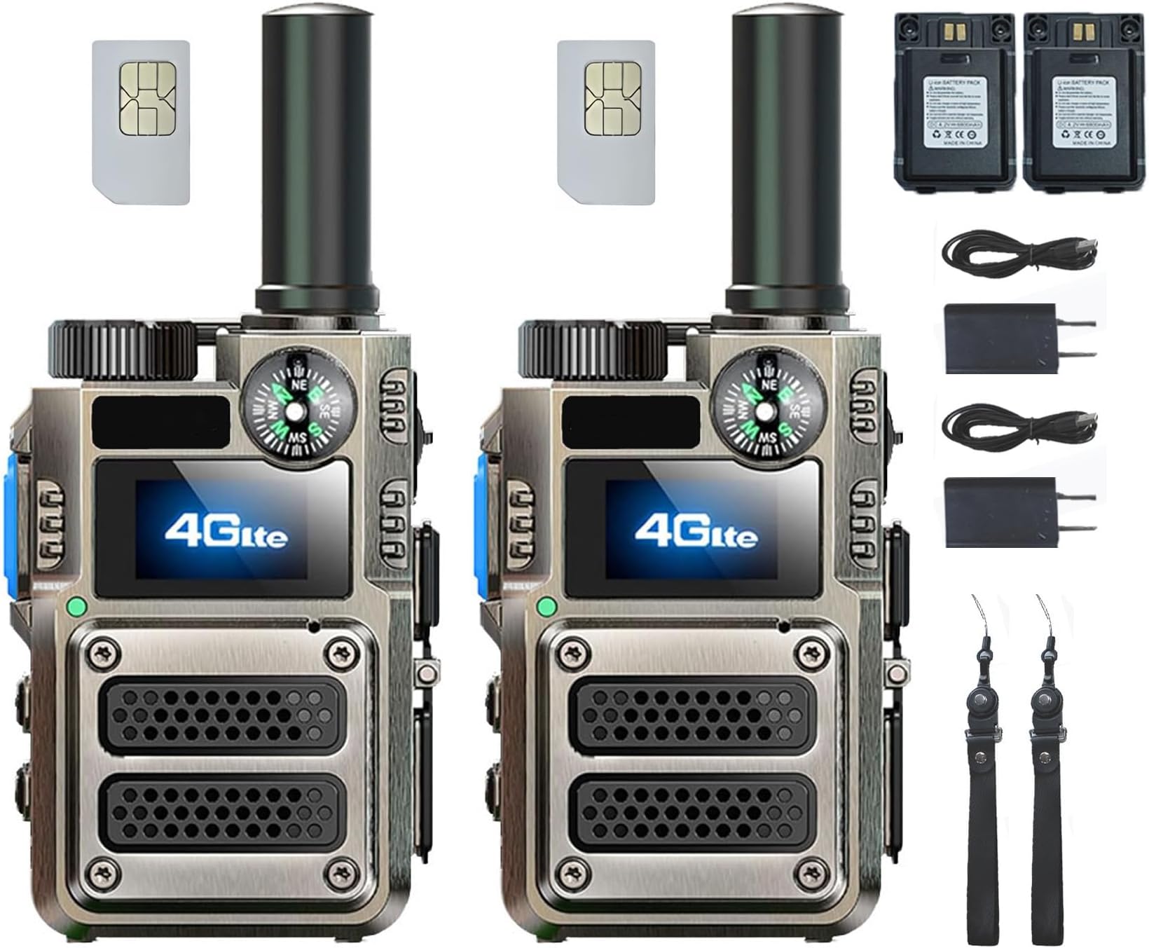 Radios de Comunicacion Largo Alcance, Hand Held Two Way Radios Rechargeable, 4G Global PTT ...